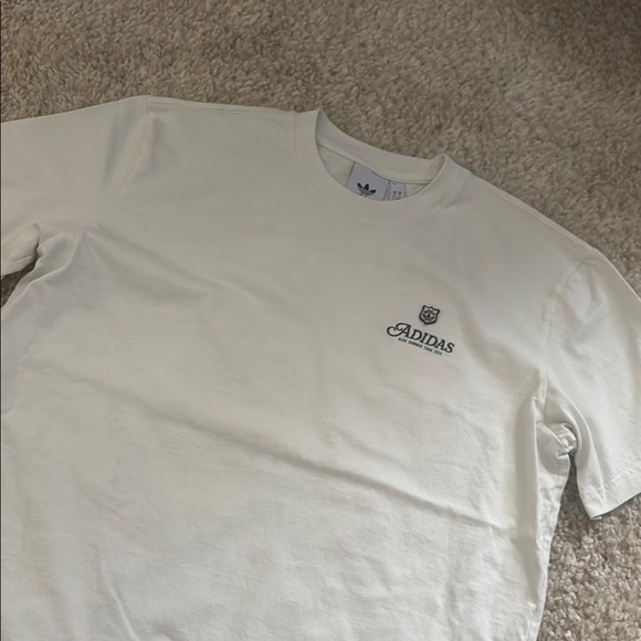 adidas | Shirts | Adidas Cream Short Sleeve Tee Classic Style 224 Blue ...